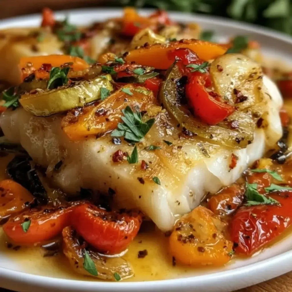 Cabillaud à la Basquaise avec Poivrons : recette facile ! - Cuisiner ...